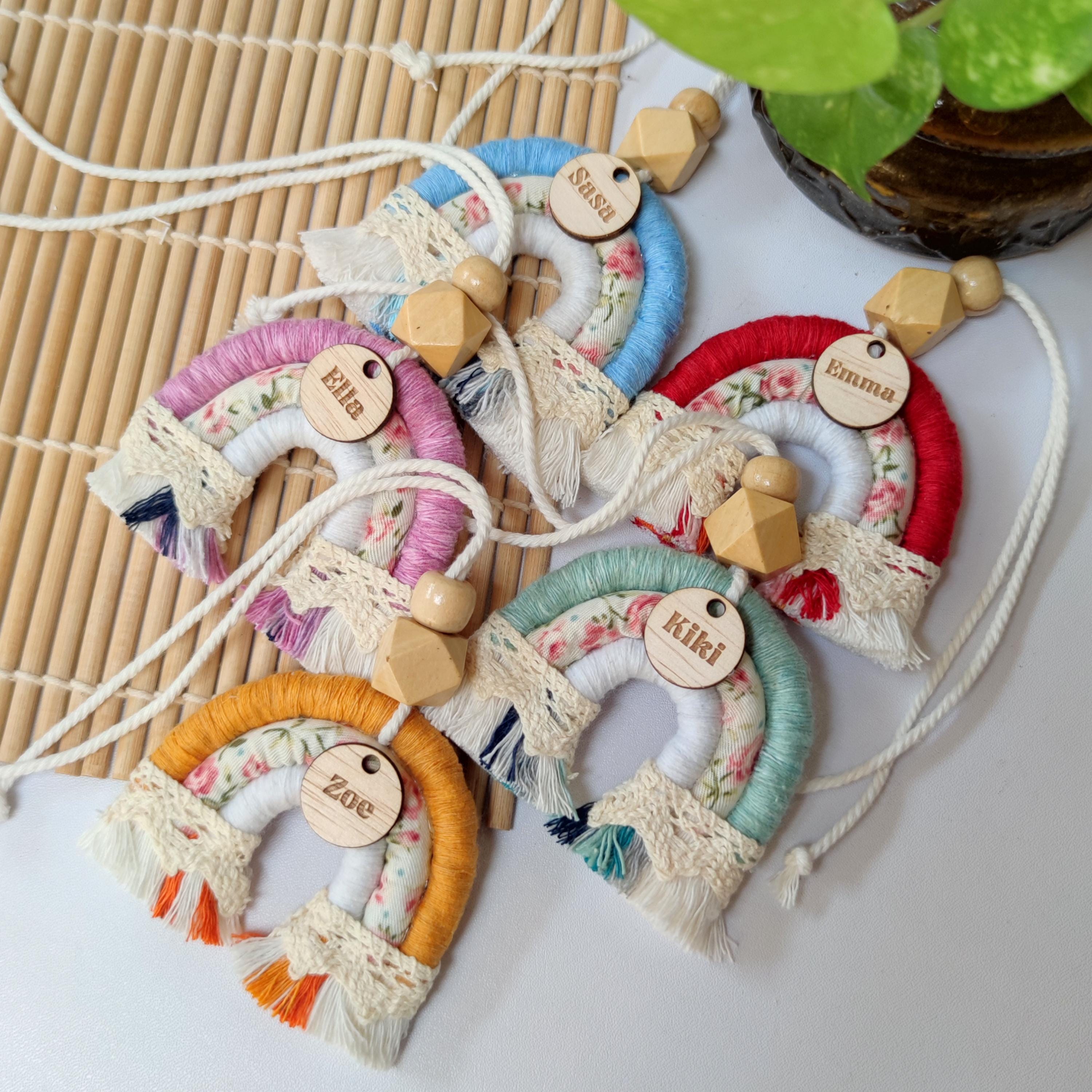 Rainbow Macrame Keychain | Boho Macrame | Birthday Gifts | Baby Shower ...