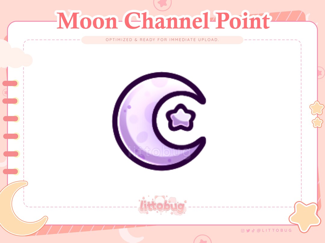 Moon Channel Point Icon for Twitch Celestial Emotes Sun and Stars - Etsy