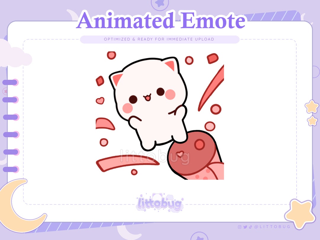 Animated Cat Hype Emote (red) for Twitch, Youtube, Discord | Confetti ...