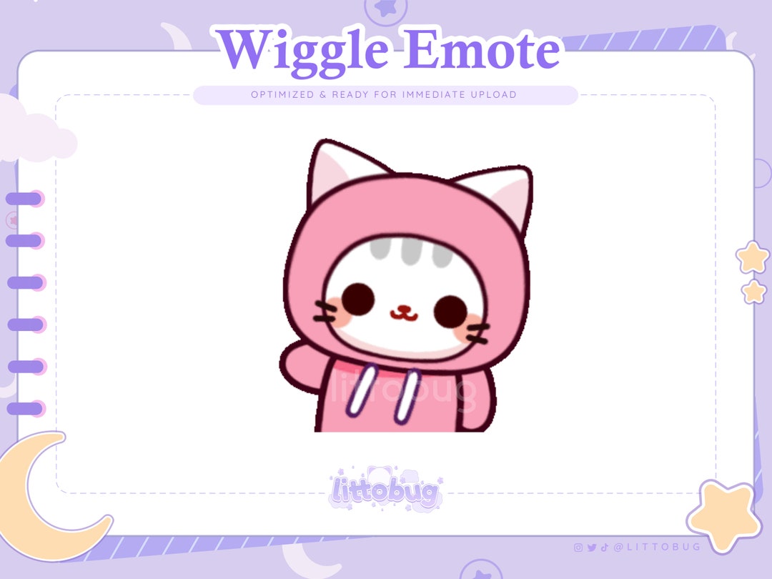 Cat Animated Emote (white, Pink) for Twitch, Youtube, Discord | Kitten ...