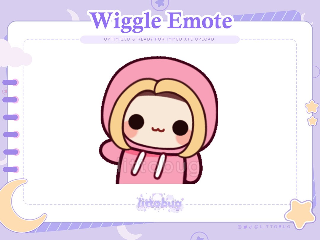 Wiggle Animated Emote blonde Hair, Pink Hoodie for Twitch, Youtube ...
