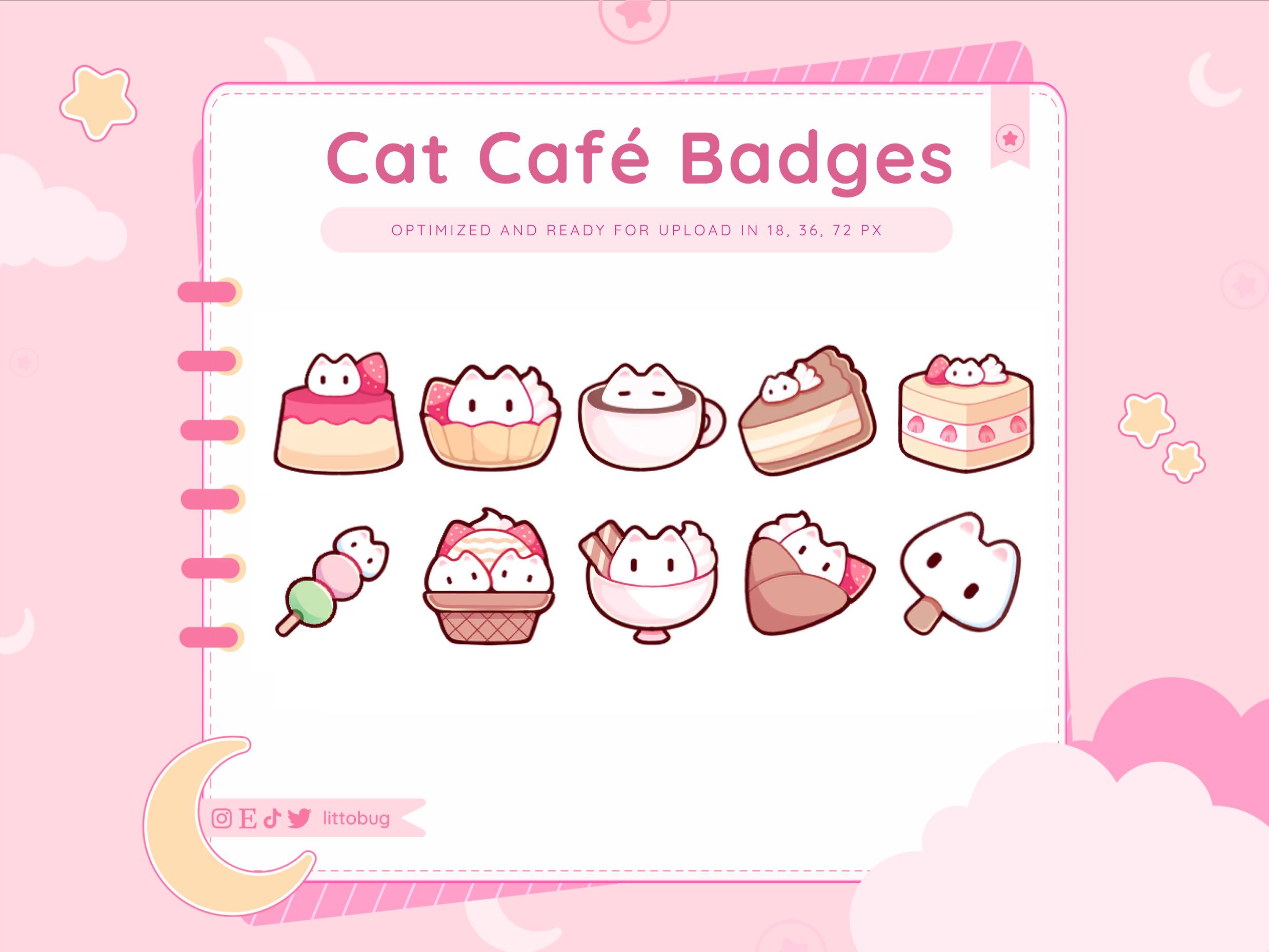 Cute Cat Cafe Badges, Twitch Stream Graphics (10 Pack) - Etsy