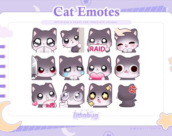 Orange Tabby Cat Emote Bundle 12 Pack, Striped for Twitch, Youtube ...