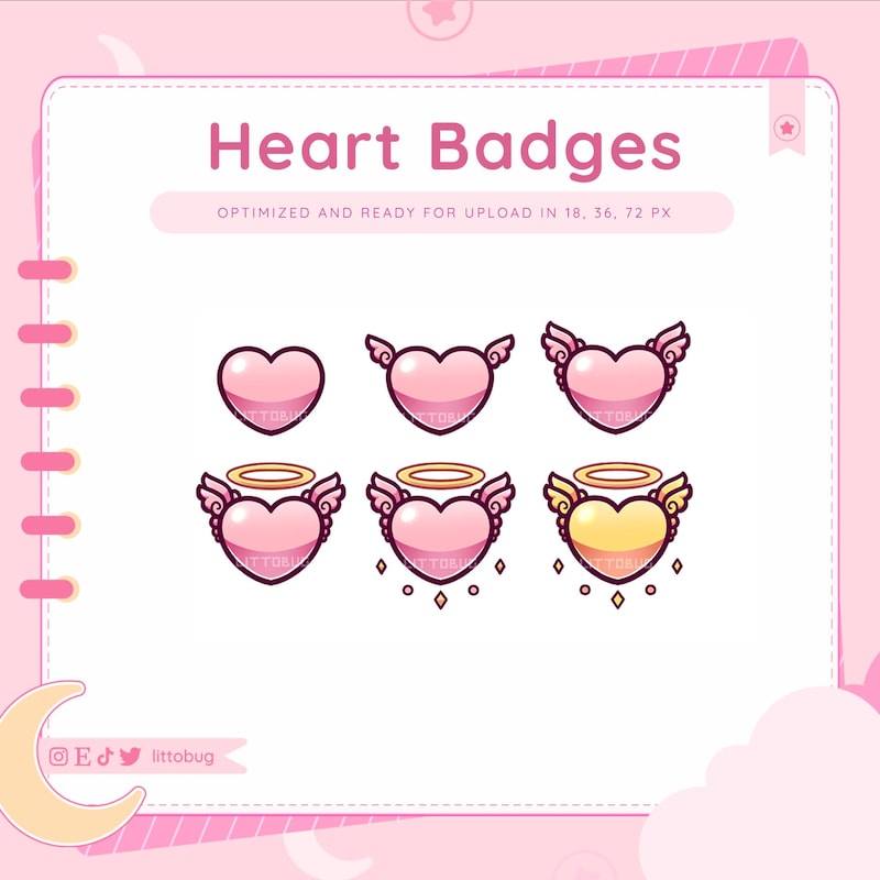 Pink Angel Sub Badges - Etsy