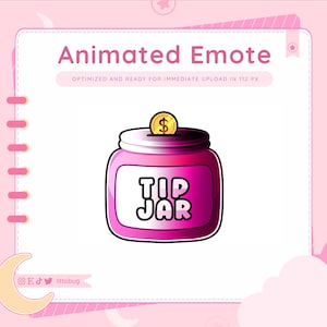 Tip Jar Animated Emote (pink) for Twitch, Youtube, Discord | Fun Stream ...