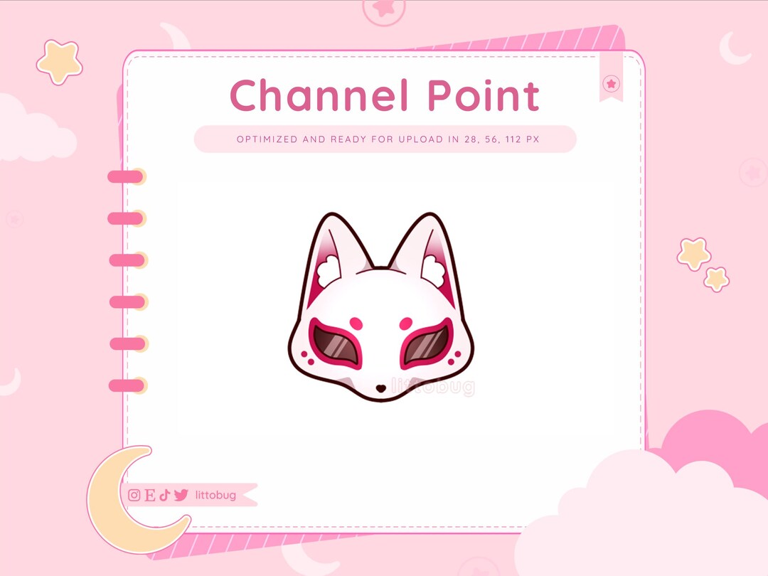 Kitsune Channel Point Icon for Twitch, Youtube, Discord | Cute Fox Icon ...