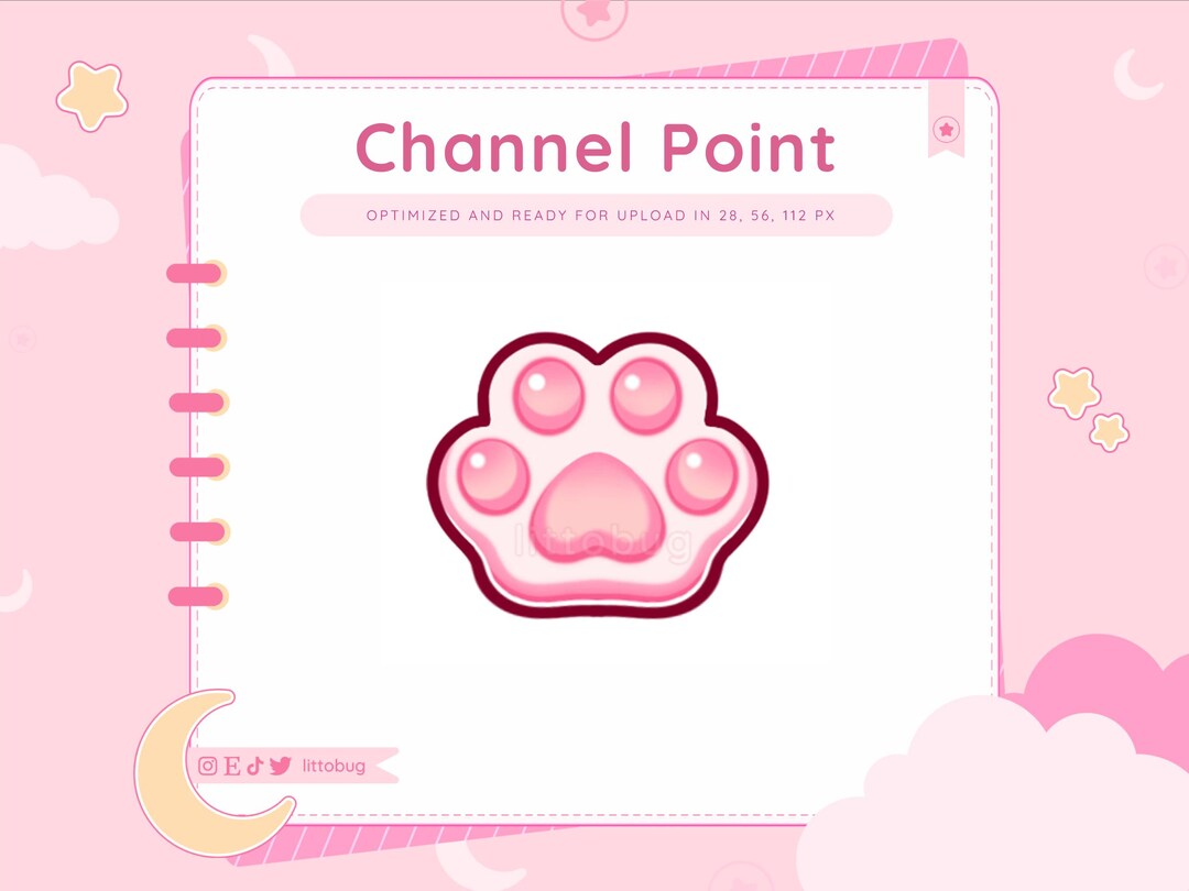 Animal Paw Channel Point Icon for Twitch | Cat Emotes | Animal Twitch ...