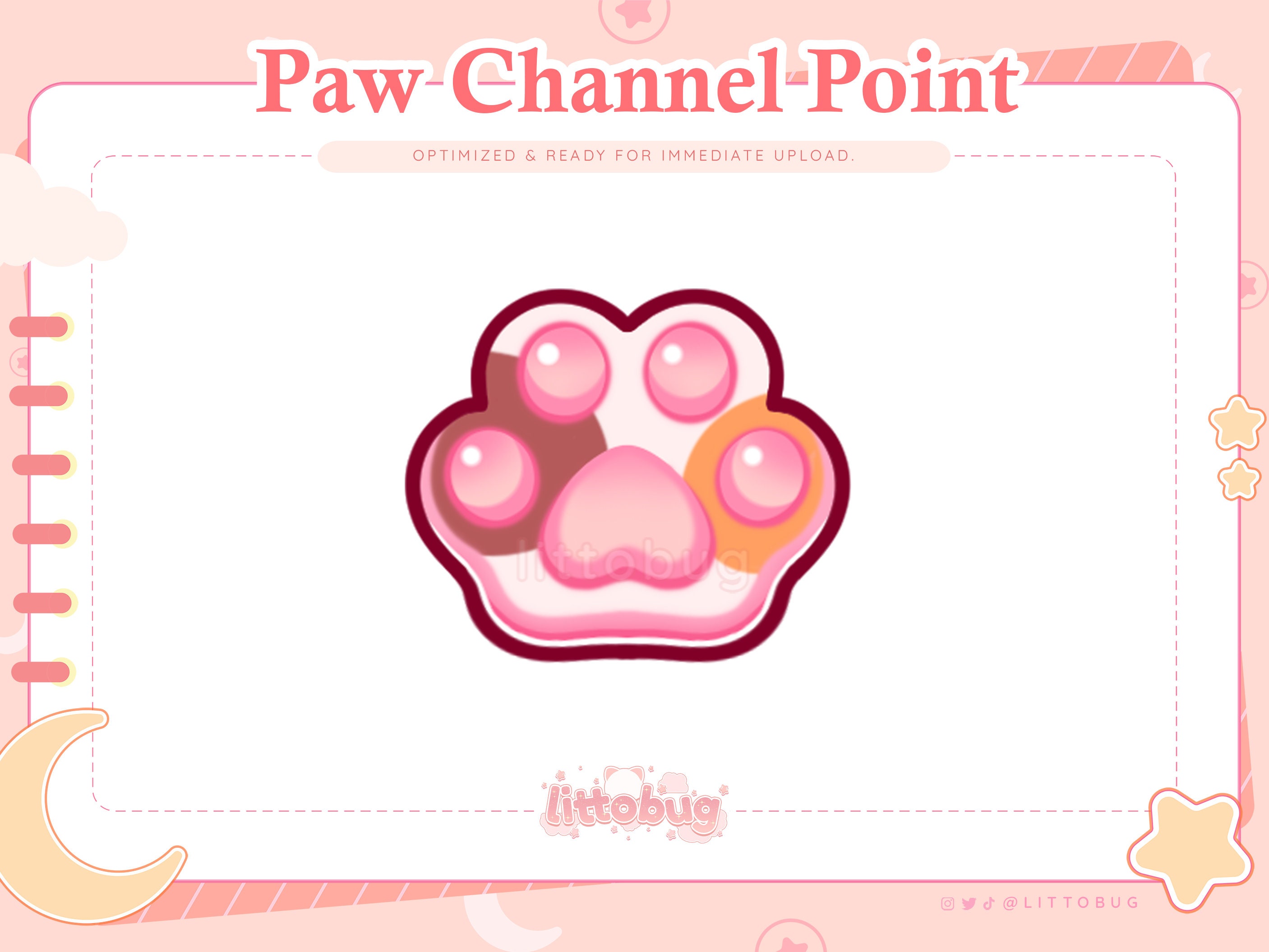 Animal Paw Channel Point Icon for Twitch Kitty Emotes Calico Twitch ...