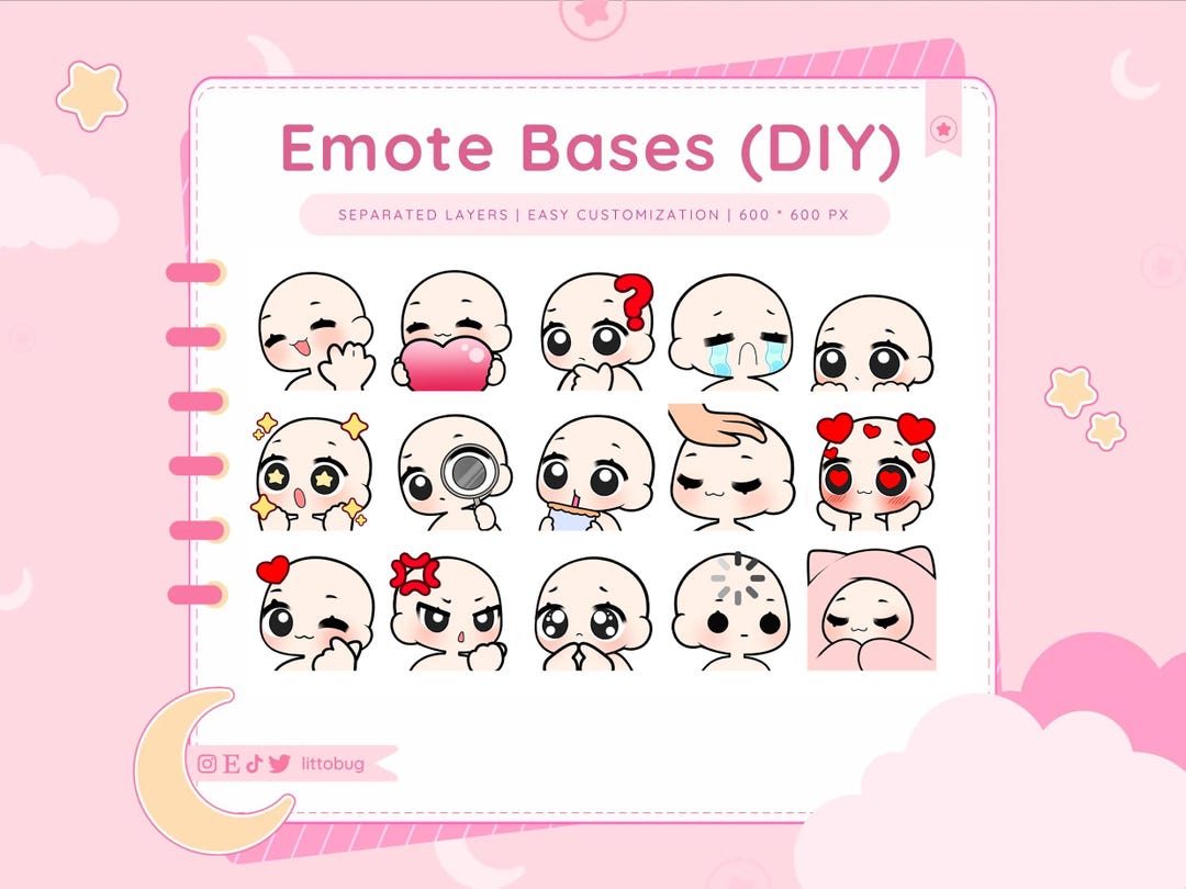 Emote Base Pack #1 | DIY | Emote Template for Twitch, Discord, Youtube ...