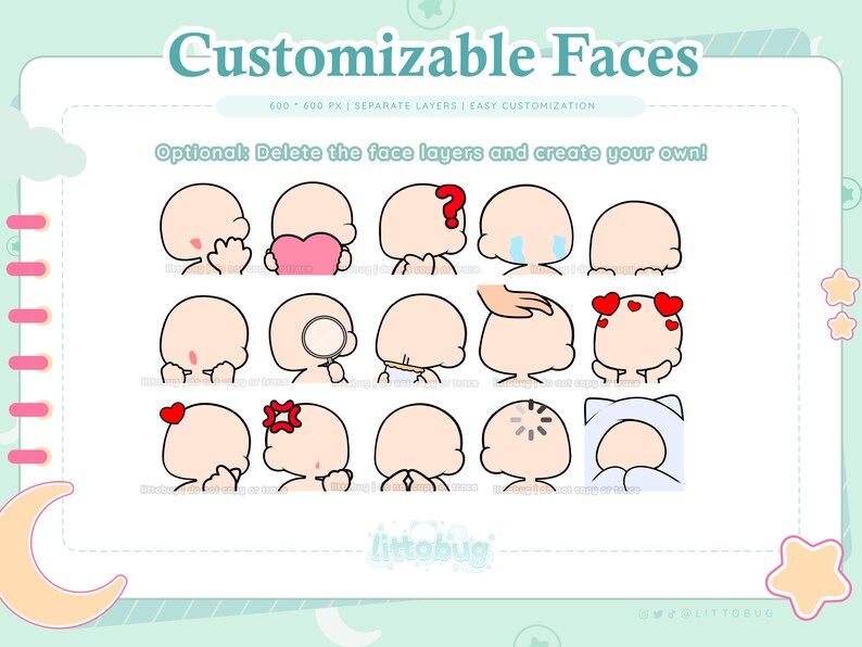 Emote Base Pack 1 DIY Emote Template for Twitch, Discord, Youtube ...