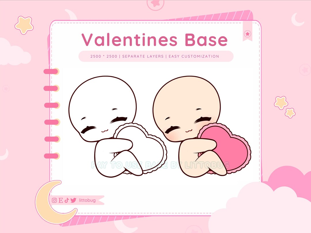 Valentines Base #4 | YCH | Chibi Template for Commissions, Twitch ...
