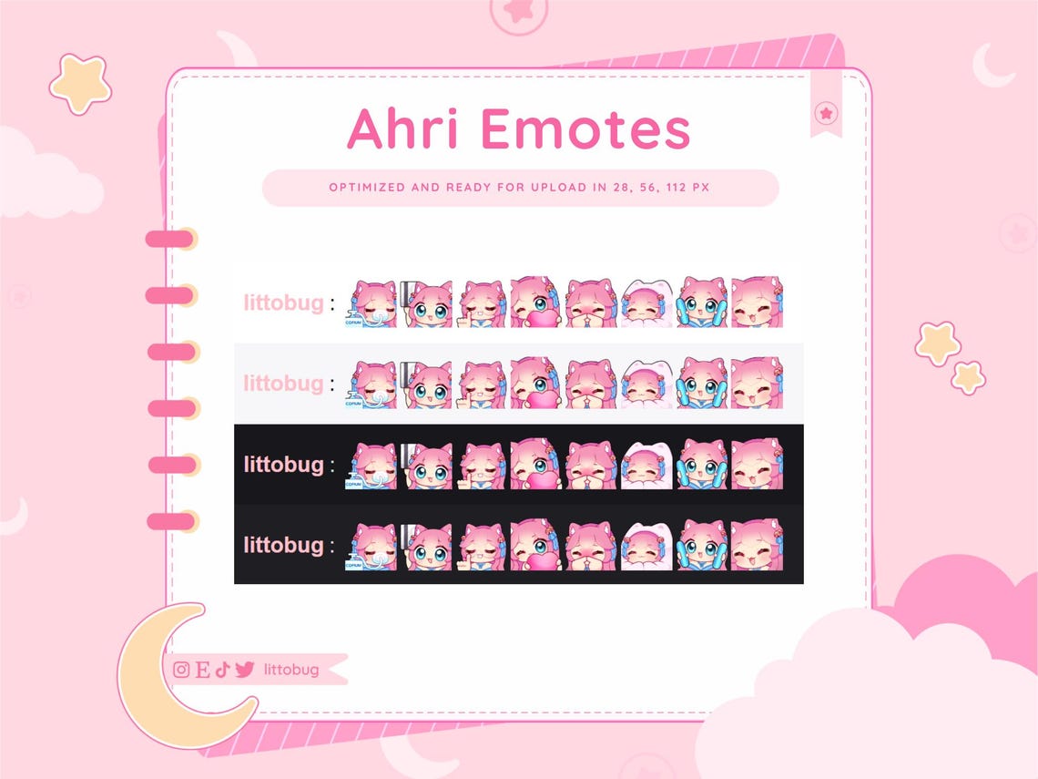 Spirit Blossom Ahri Emotes for Twitch, Youtube, Discord | League of ...