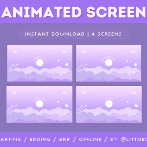 Animated Celestial Purple Cloud Stream Overlay for Twitch Starting Soon ...