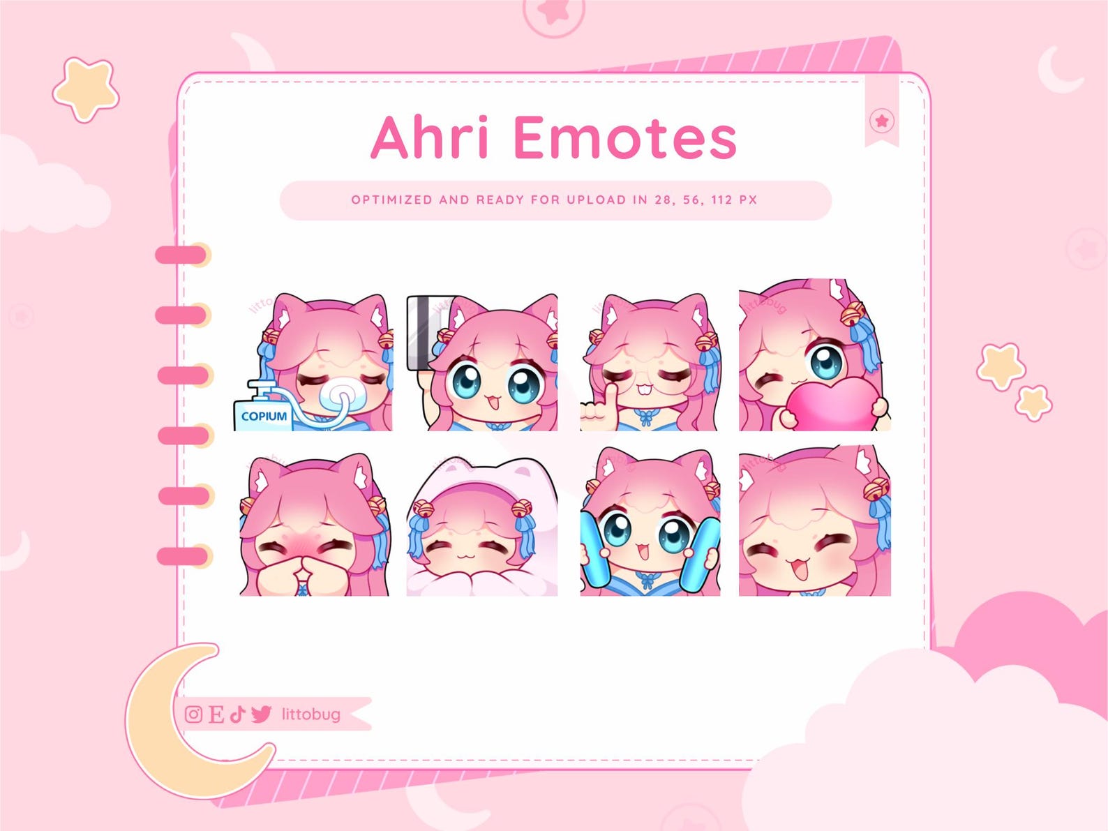Spirit Blossom Ahri Emotes for Twitch, Youtube, Discord | League of ...
