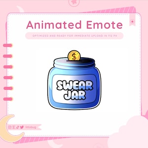 Swear Jar Animated Emote (blue) for Twitch, Youtube, Discord | Funny ...