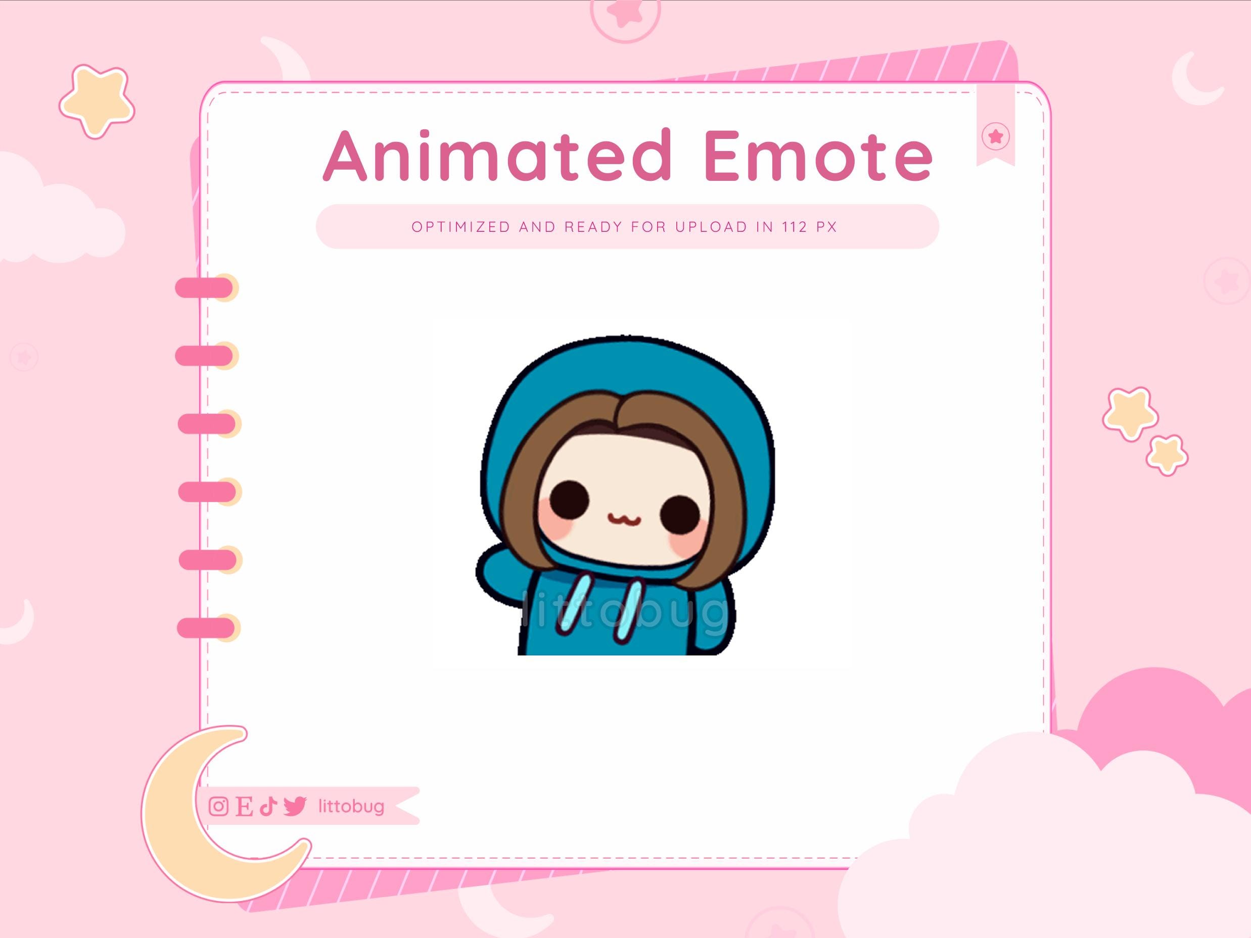 Wiggle Animated Emote (brown Hair, Blue Hoodie) for Twitch, Youtube ...