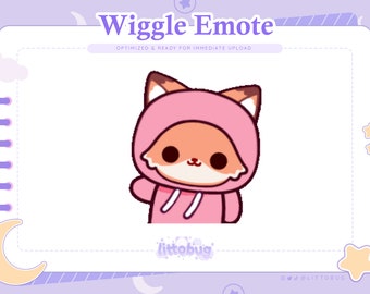 Pink Fox Tail Emote for Twitch, Cute Animated Emote, Kawaii Heart ...