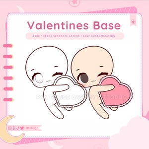 Valentines Base #7 | YCH | Chibi Template for Commissions, Twitch ...