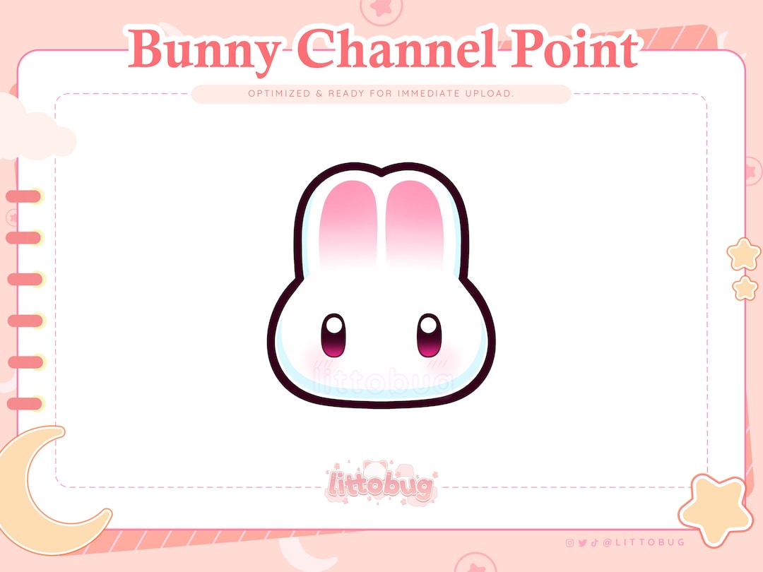 Bunny Rabbit Channel Point Icon for Twitch Cute Graphics Stream Emotes ...