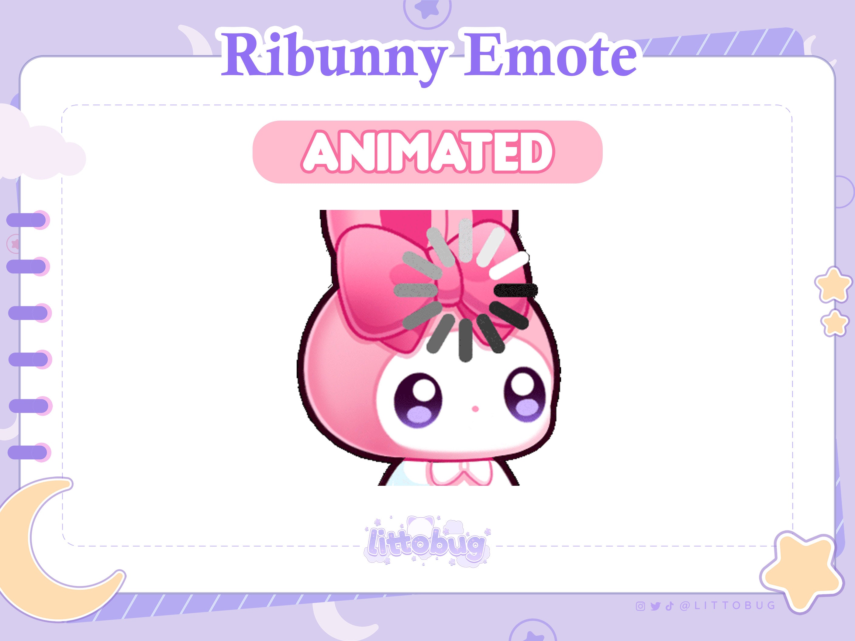 Ribunny Loading Animated Emote for Twitch, Youtube, Discord Cute ...