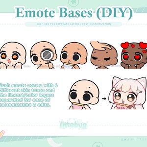 Emote Base Pack #1 | DIY | Emote Template for Twitch, Discord, Youtube ...