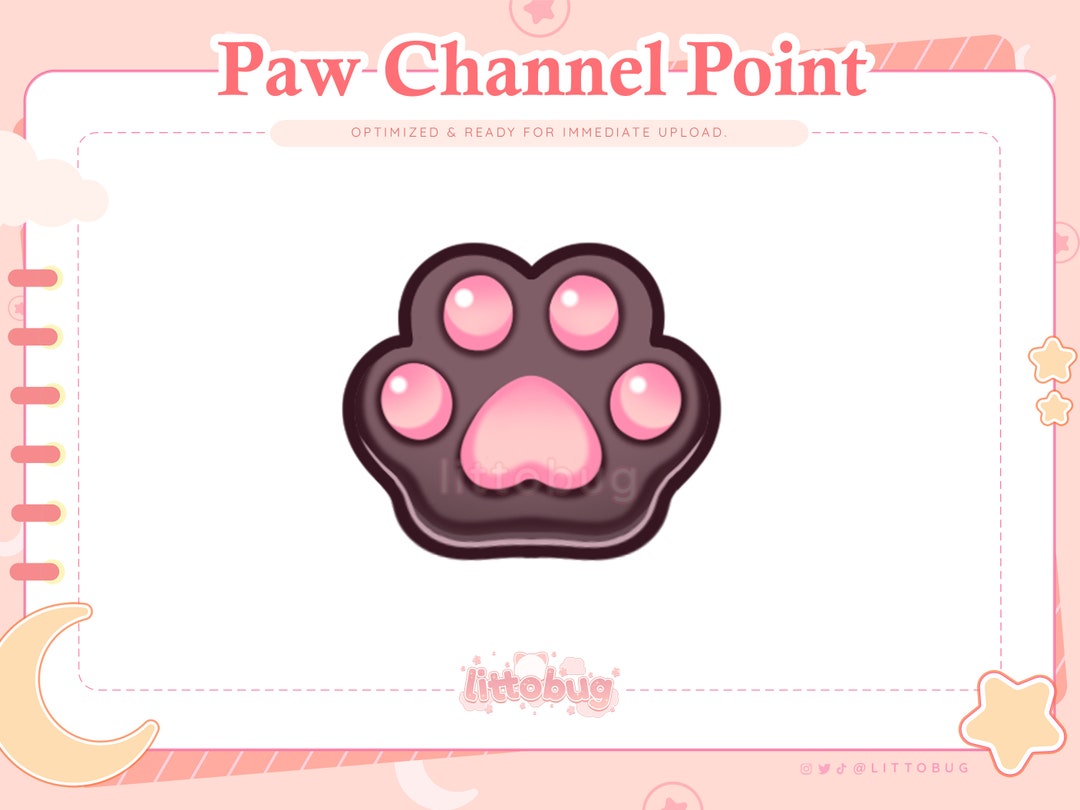 Animal Paw Channel Point Icon for Twitch | Cat Emotes | Animal Twitch ...