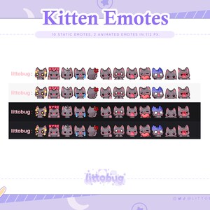 Black Cat Emotes (animated, 12 Pack) for Twitch, Youtube, Discord ...