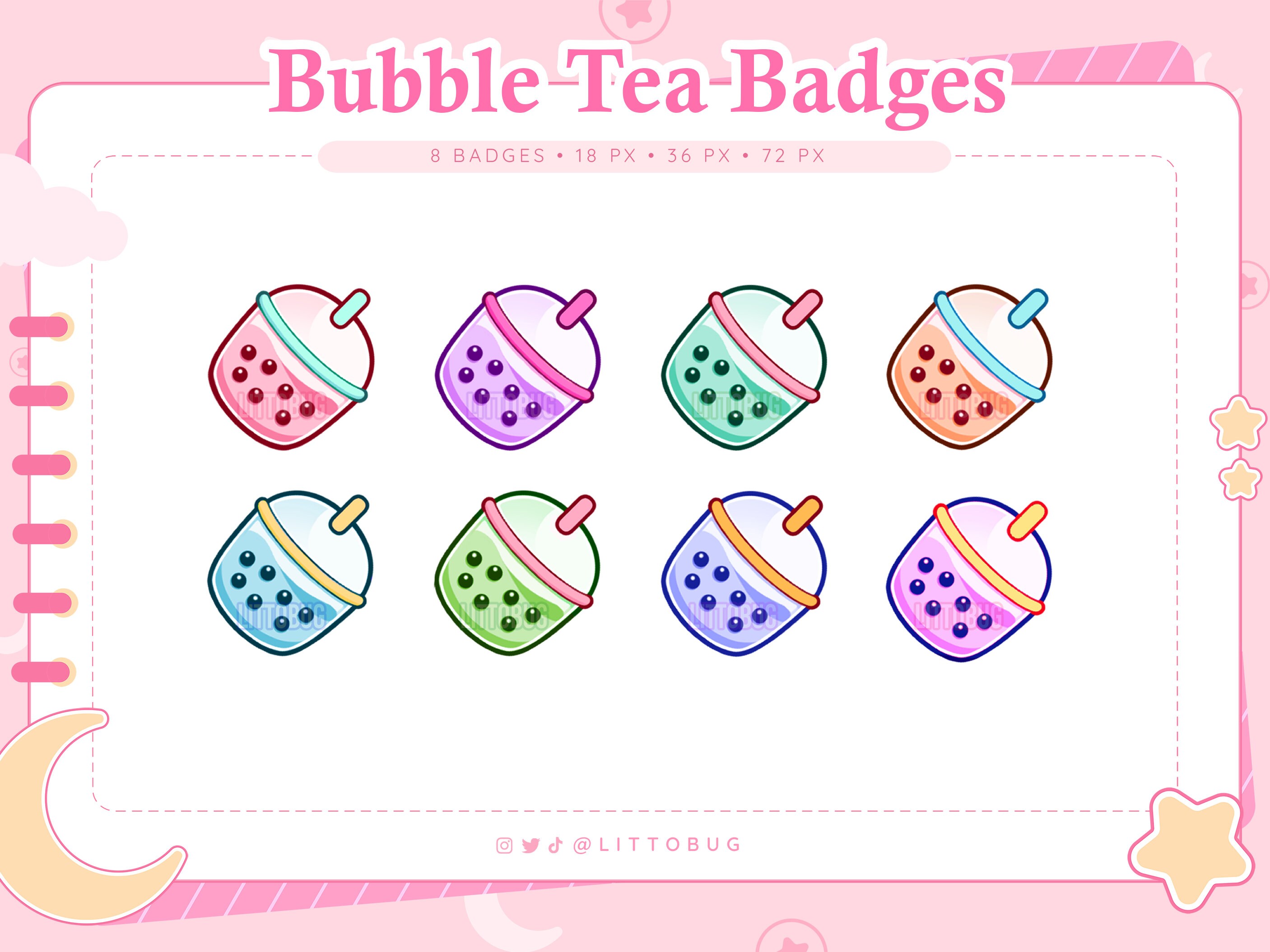 Boba Sub Badges 8 Pack for Twitch, Discord, Youtube Streaming Badges ...