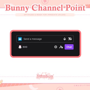 Bunny Rabbit Channel Point Icon for Twitch Cute Graphics Stream Emotes ...