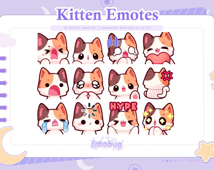 42 RAINBOW CAT Emotes Mega Pack Cute Chibi Kitten Furry Pet Sweet Neko ...