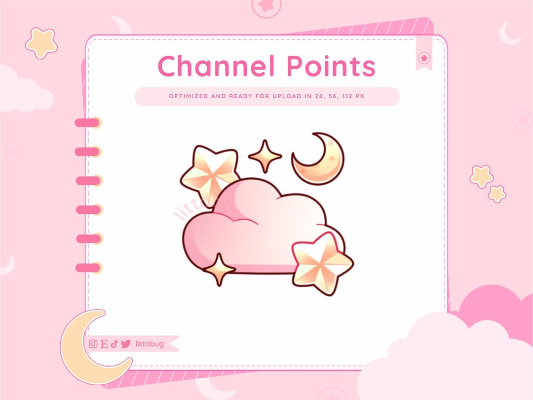 Cloud and Stars Channel Point Icon for Twitch | Cute Affordable Stream ...