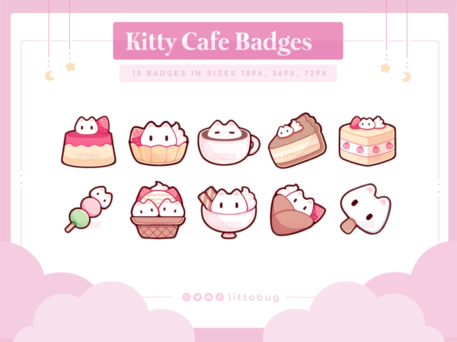 Kitty Cat Cafe Badges 10 Pack for Twitch Youtube Discord - Etsy Canada