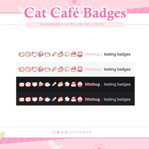 Kitty Cat Cafe Badges 10 Pack for Twitch, Youtube, Discord Bit Badges ...