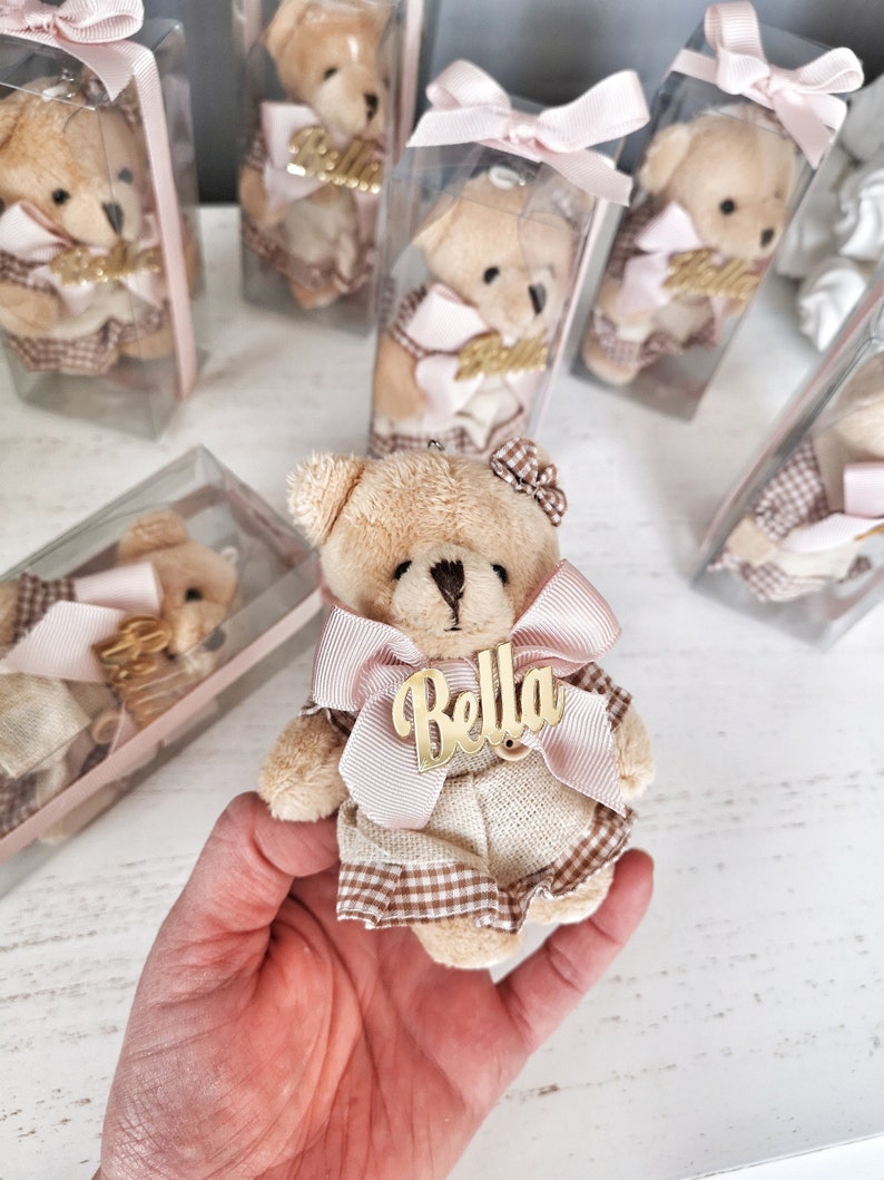 Plush Teddy Bear Keyring Handmade Keychain Personalized - Etsy