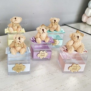 Teddy Bear Birthday Gift, Personalized Teddy Box, Baby Shower Favors ...