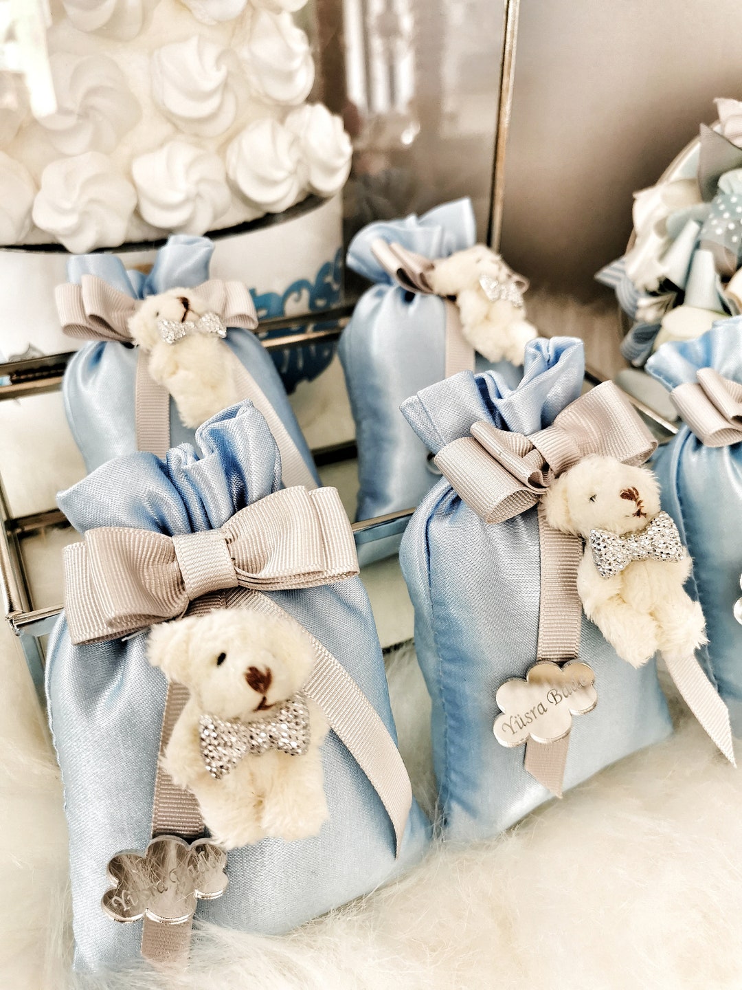 Bulk Teddy Bear Plush Baby Shower Bag Favor, Custom Teddy Bear Sachet ...