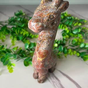 XL Ocean Jasper Giraffe Crystal Carving Statement Piece - Colorful ...