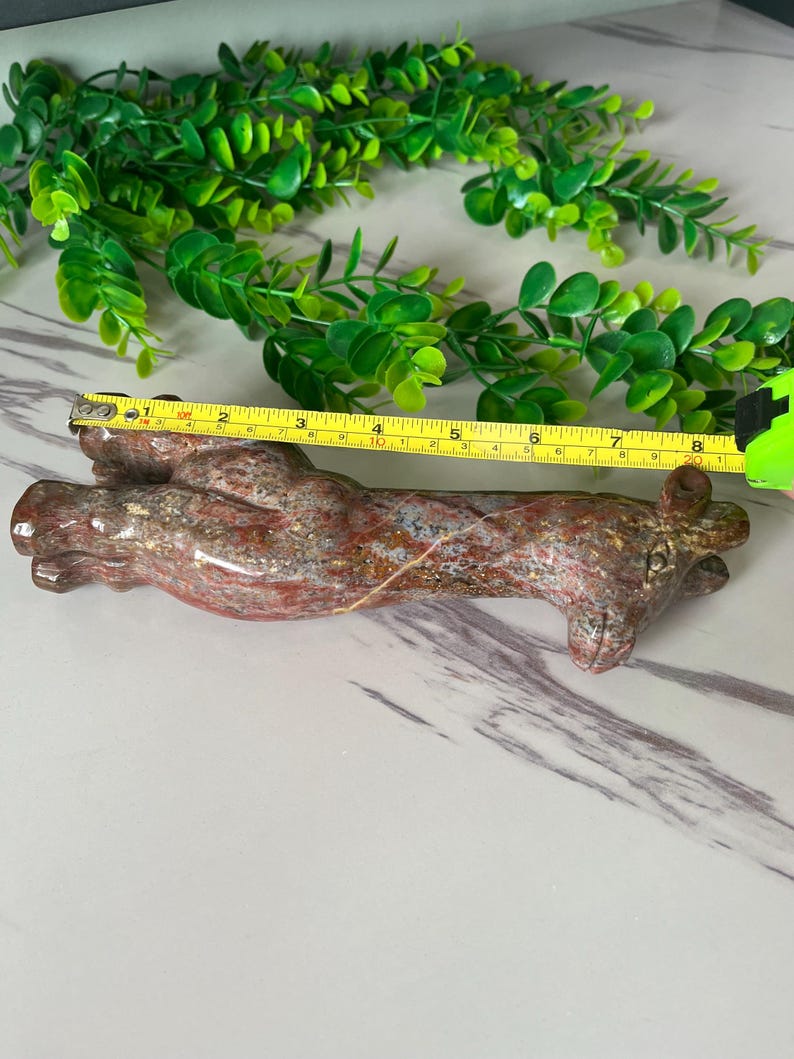 XL Ocean Jasper Giraffe Crystal Carving Statement Piece - Colorful ...