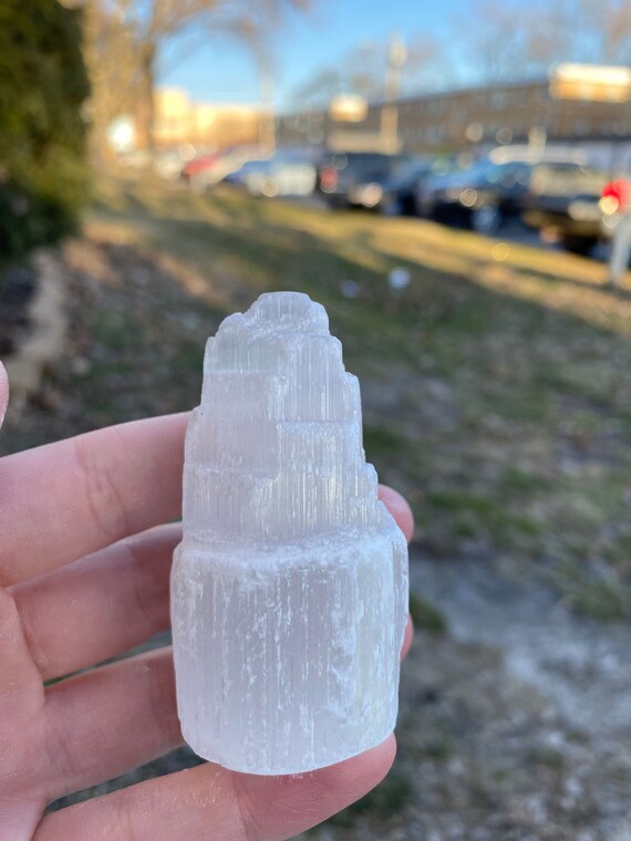 Mini Reflective Selenite Tower - Etsy