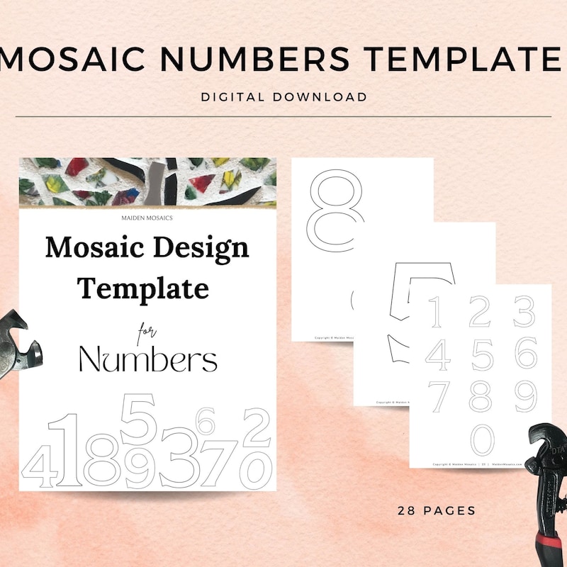 Mosaic Numbers Template - Etsy