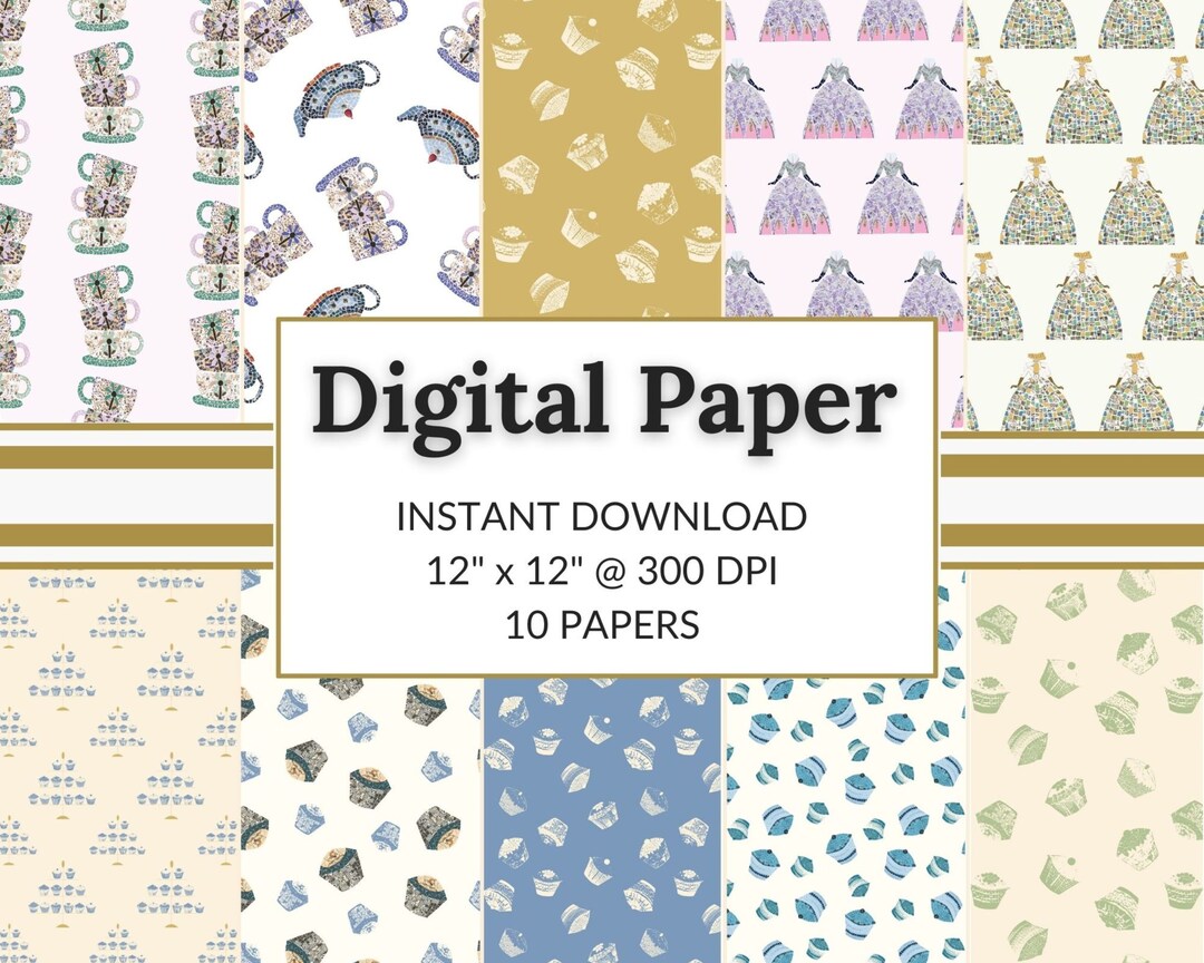 Digital Printable Gift Wrapping Paper - Afternoon Tea - Etsy