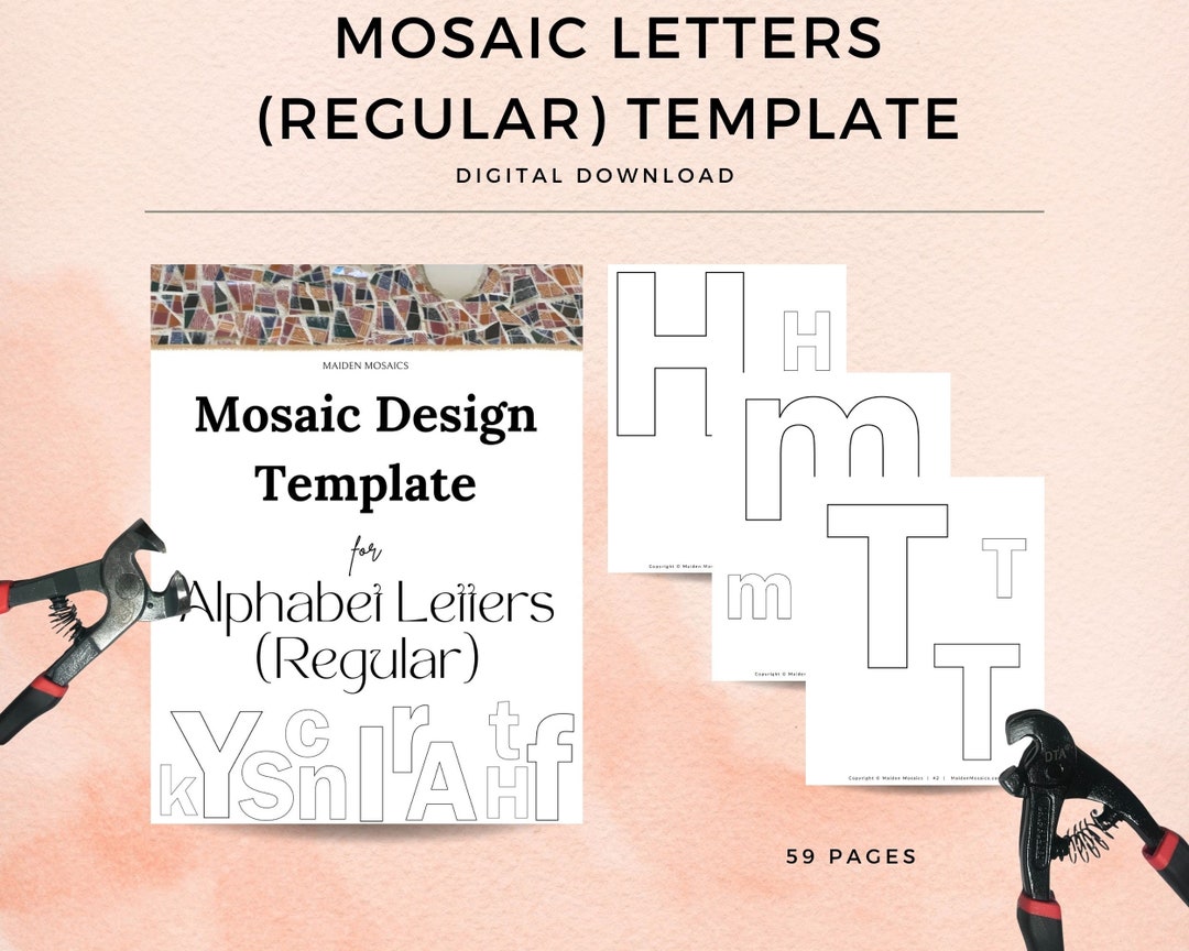 Mosaic Design Template - Alphabet Letters (regular) - Etsy