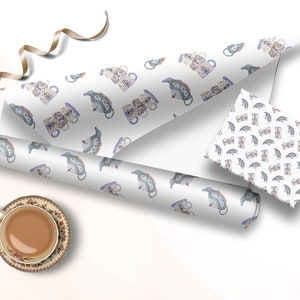 Digital Printable Gift Wrapping Paper - Afternoon Tea - Etsy
