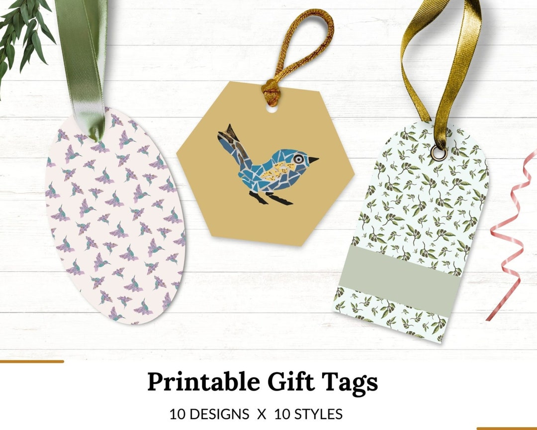 Digital Printable Gift Tags - Birds and Fauna - Etsy
