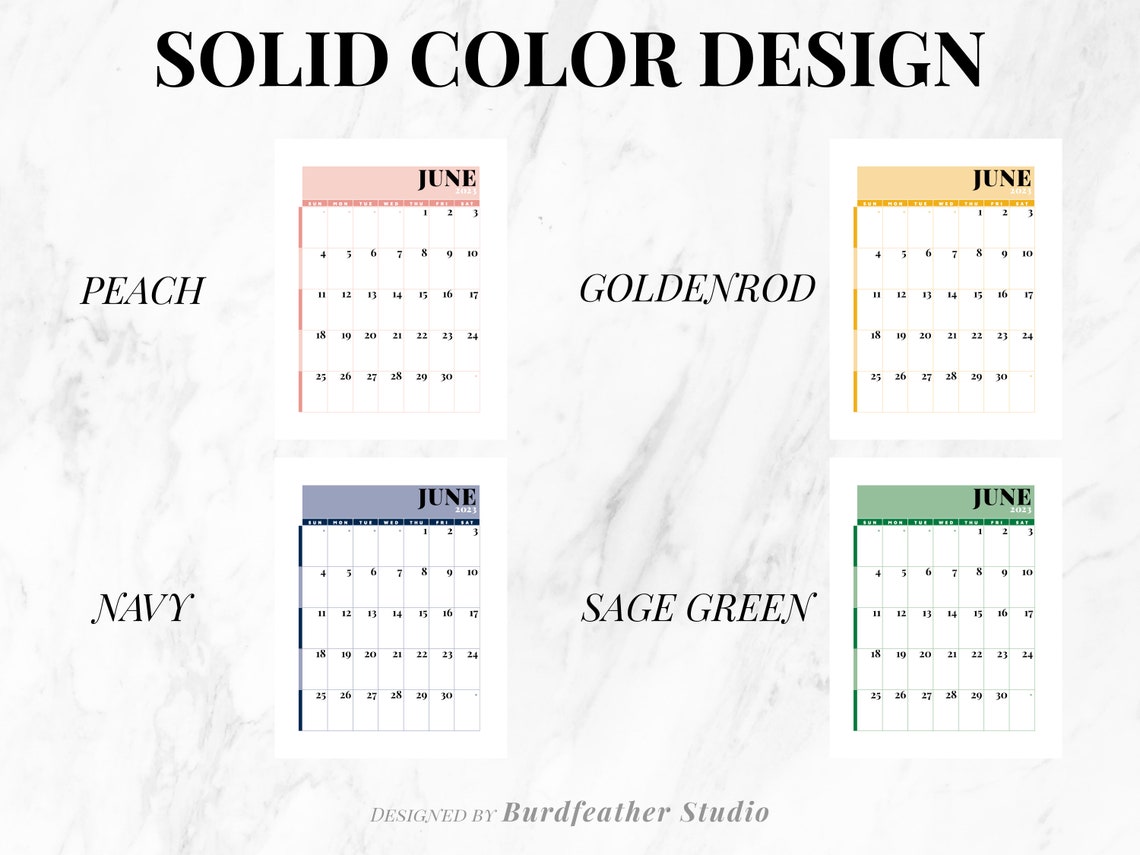 2022 & 2023 Calendars. 4 Colors Each. 3 Designs for Each Color. Binder ...