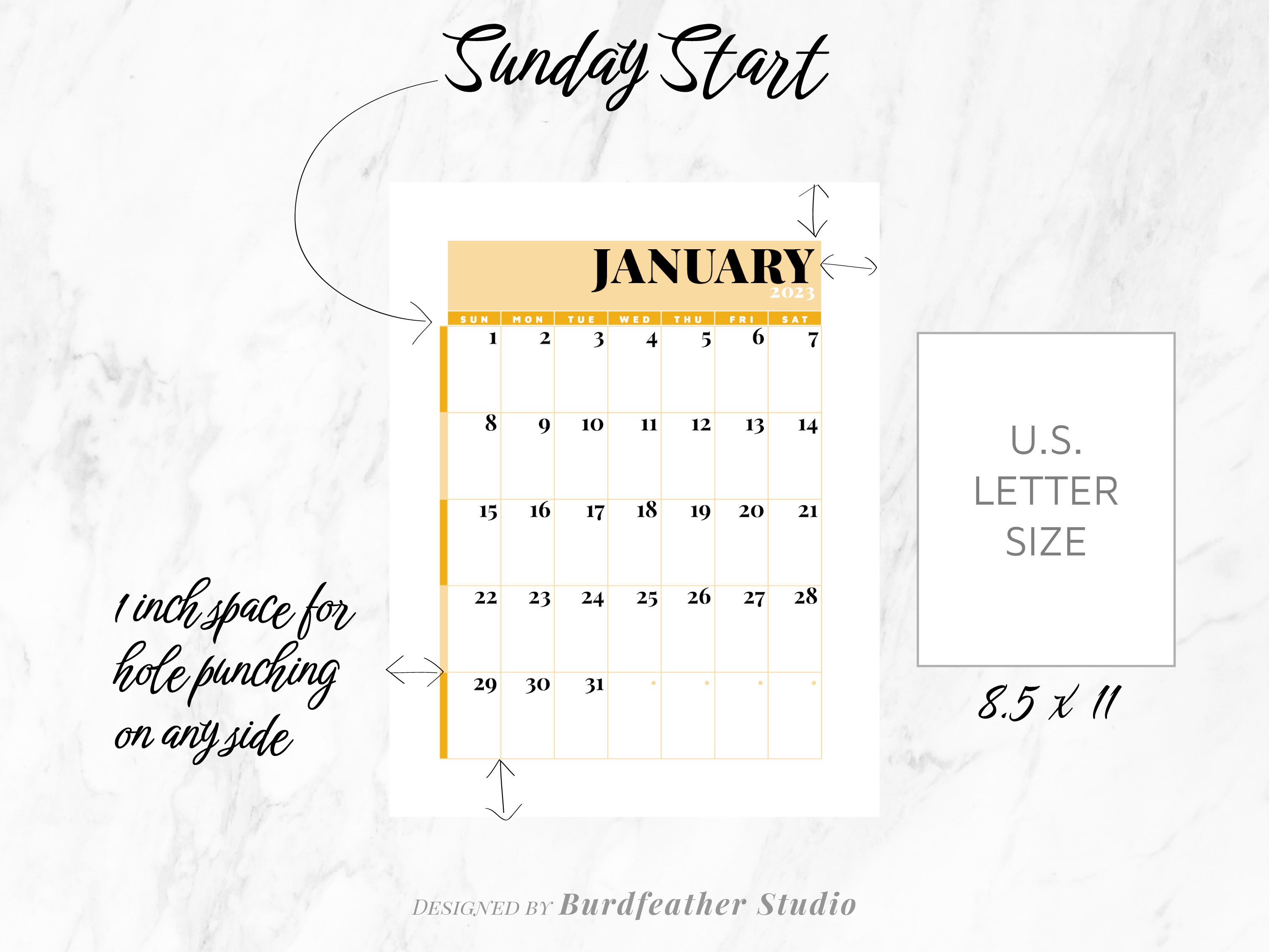 2022 & 2023 Calendars. 4 Colors Each. 3 Designs for Each Color. Binder ...