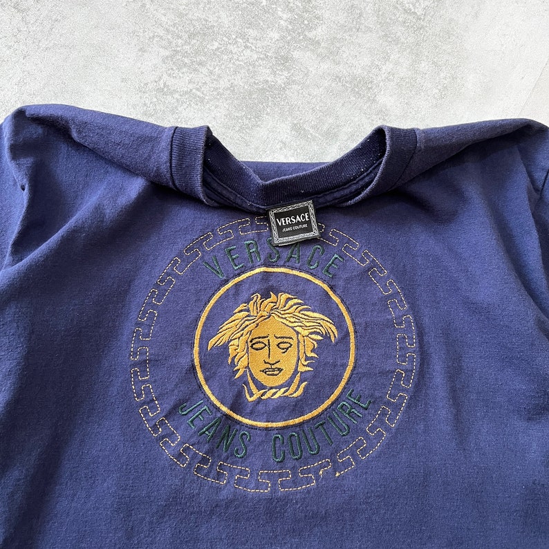 Versace RARE 2000s Heavyweight Spellout T-shirt - Etsy