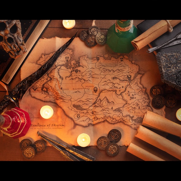 Elder Scrolls Skyrim Map - Etsy
