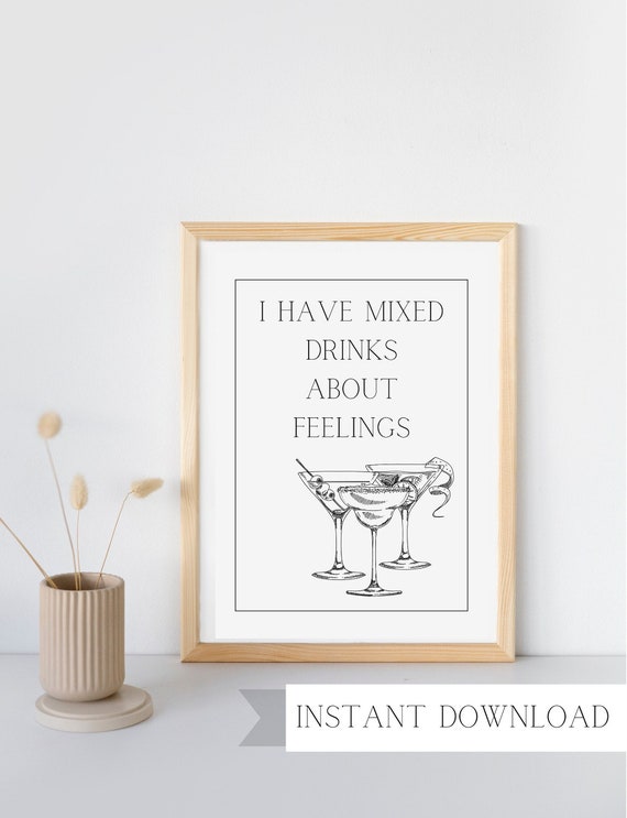 Cocktail Quote Art Printable Minimalistic Quote Print Quote - Etsy