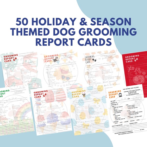Dog Grooming Report Card Template - Etsy